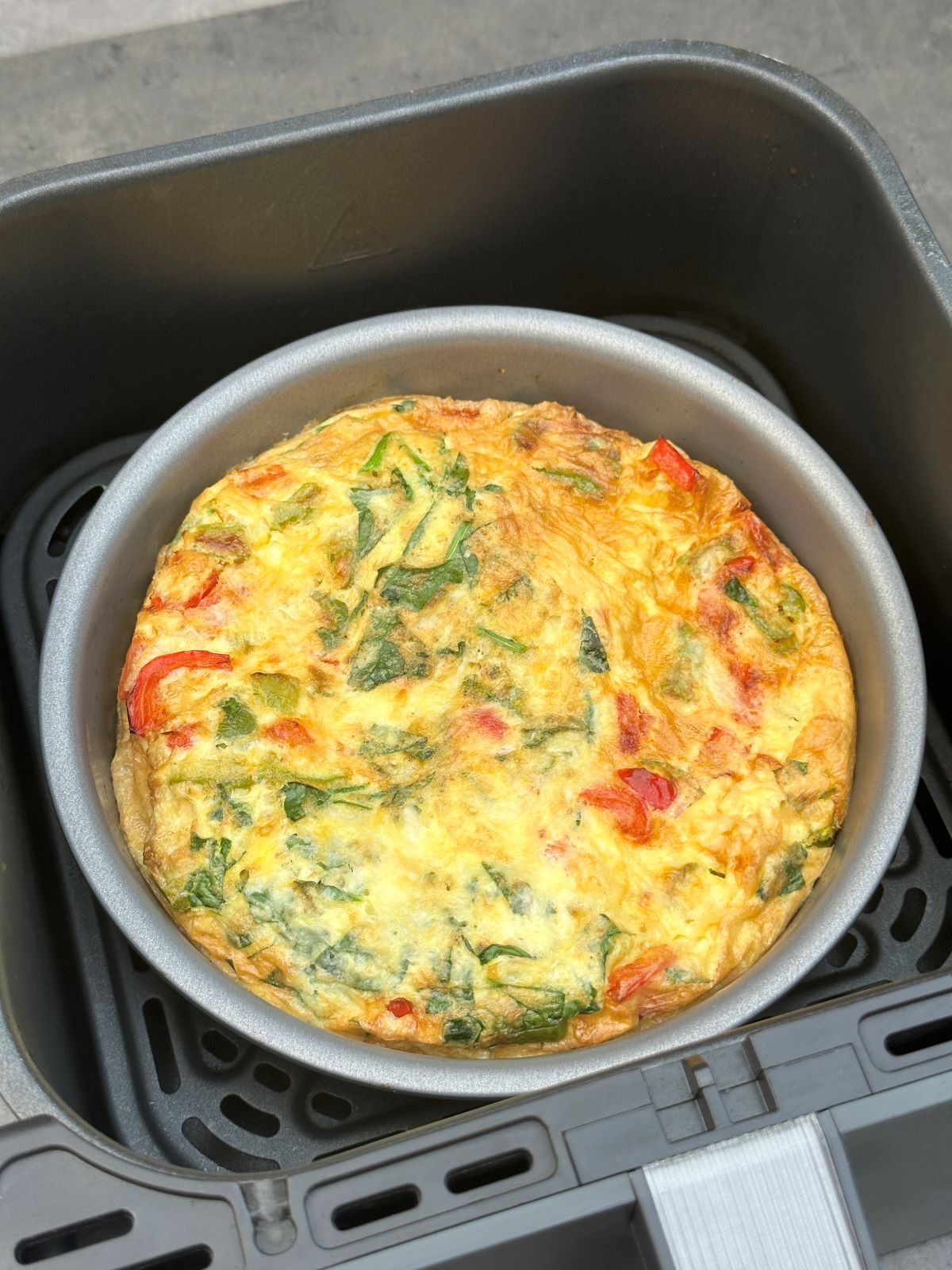 Air Fryer Frittata (With Peppers, Spinach and Cheese) - Liana's Kitchen