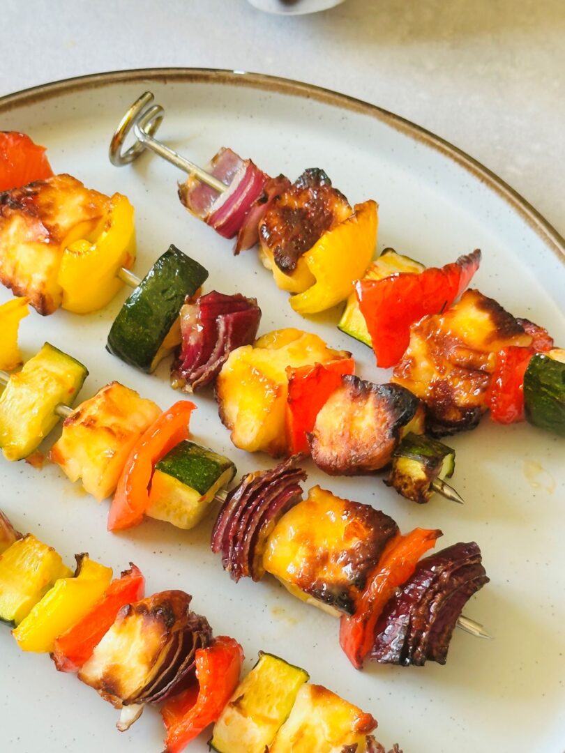 Air Fryer Halloumi Kebabs In A Sweet Chilli Sauce - Liana's Kitchen