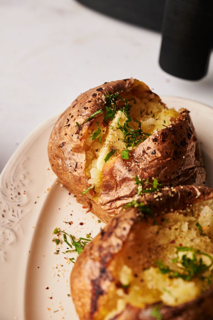 Air Fryer Jacket Potato (With Crispy Skin and Fluffy Inside!) - Liana's Kitchen