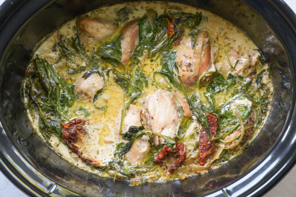 Slow Cooker Tuscan Chicken Recipe - Liana's Kitchen